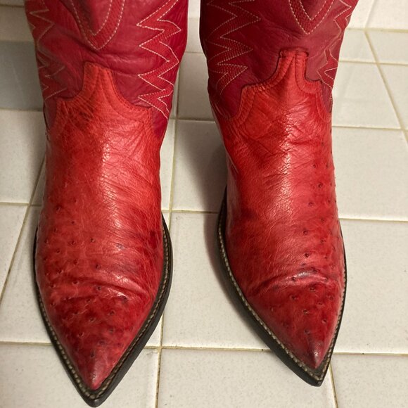 Custom handmade in Texas | Shoes | Handmade Custom Red Pointy Ostrich ...